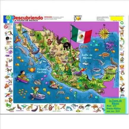 MAPA DE MEXICO LA FAUNA SILVESTRE